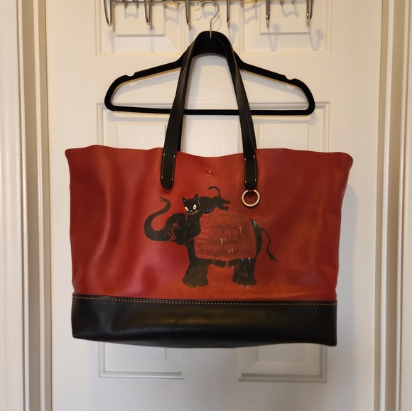 Coach | Bags | Felix The Cat Coach Red And Black Tote Bag With Elephant ...